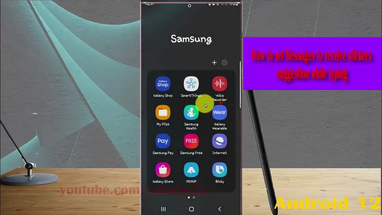 Samsung Galaxy S22 Ultra : How to set Messages to receive stickers ...