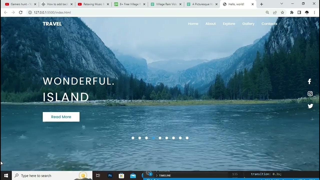 Responsive Website Design | With Background Video Slider - Travel ...