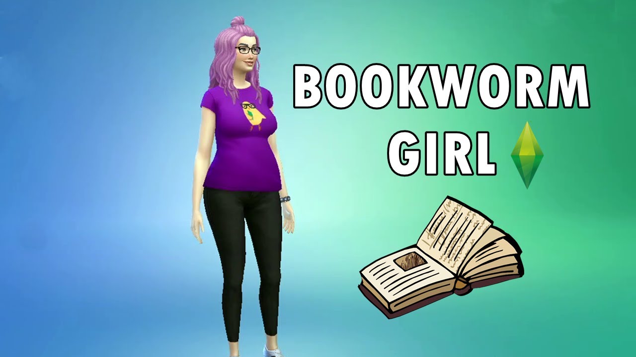 Bookworm girl | The Sims 4 | peterlocksmith - YouTube