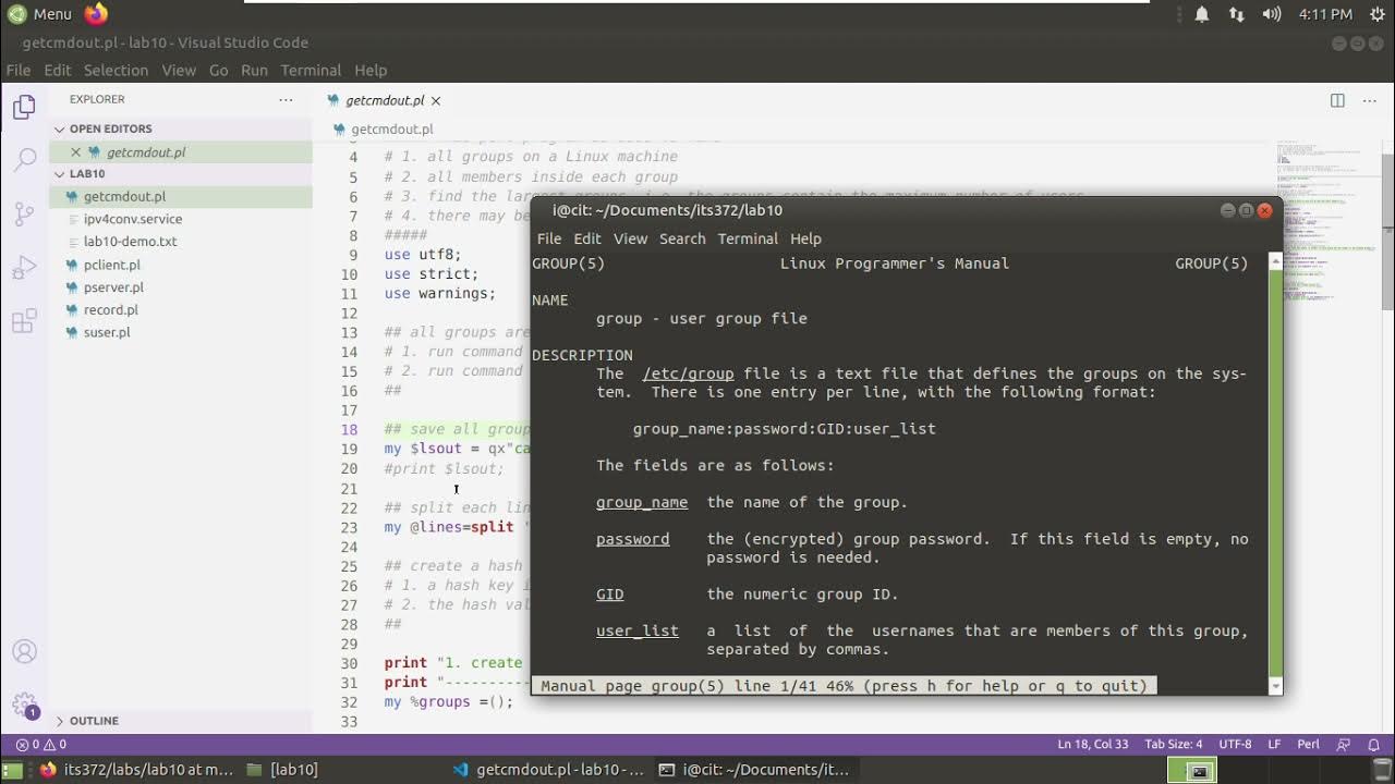 Lab10 Perl Programming Part II: Aggregation of User Info In Linux - YouTube