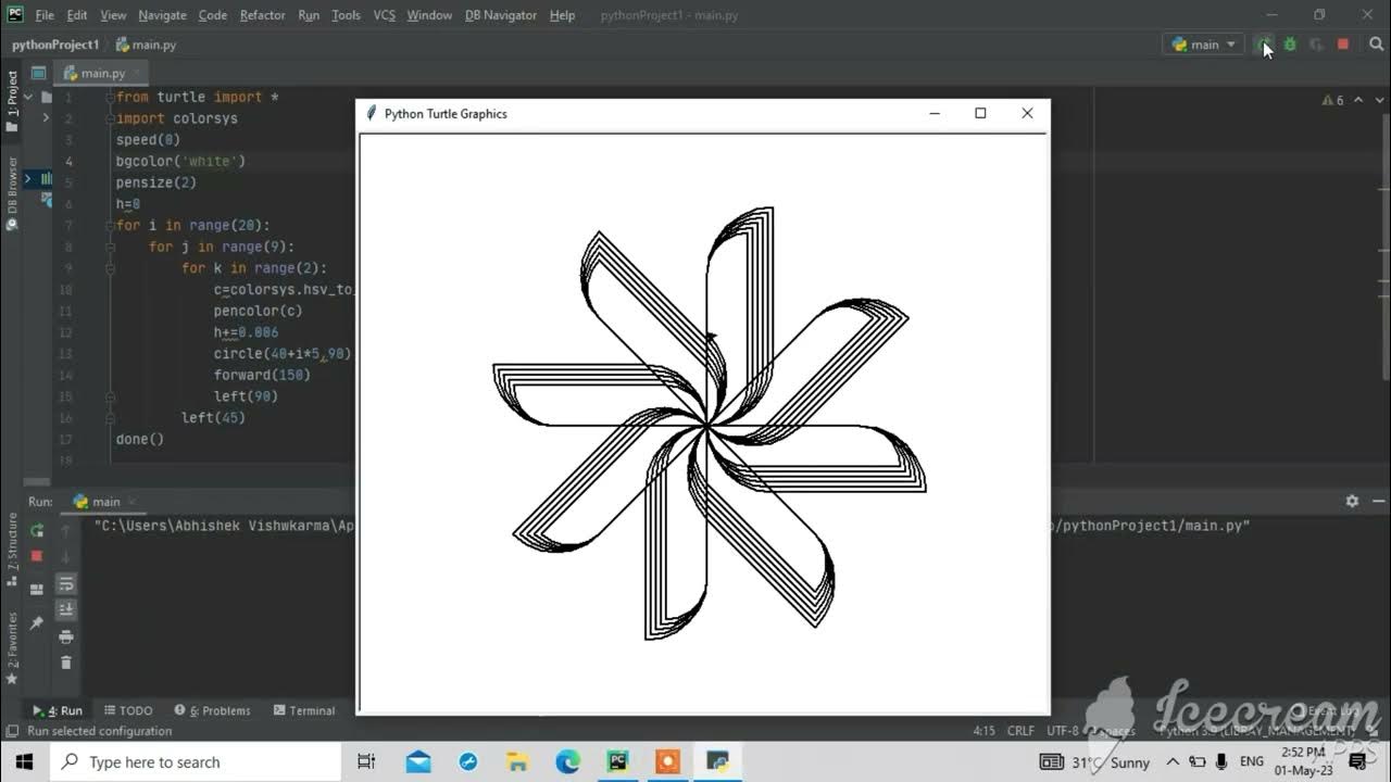 create amazing design using turtle python || graphic design #youtube #viral #turtle #programming ...