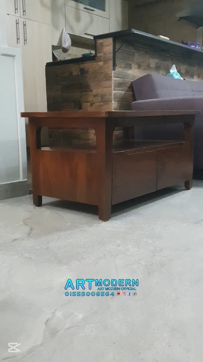 وحدة تلفزيون مودرن وترابيزة وسط خشب جوز ترك من ارت مودرن - YouTube