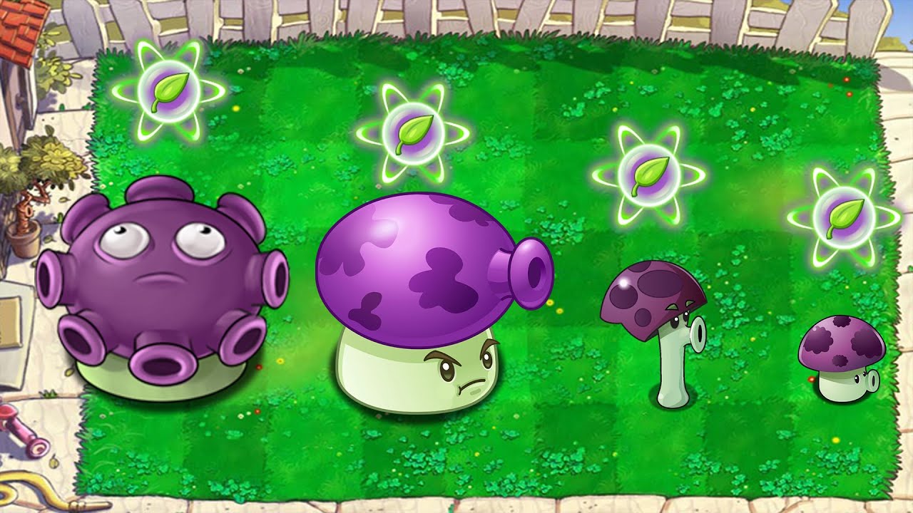 Gloom shroom + Scaredy shroom + Fume shroom Vs All Zombies Vs Dr ...
