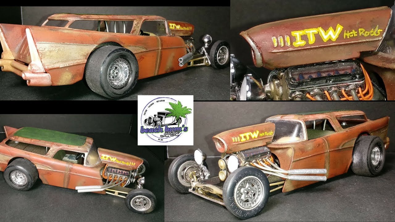 1/25th scale 57 wagon rat rod - YouTube