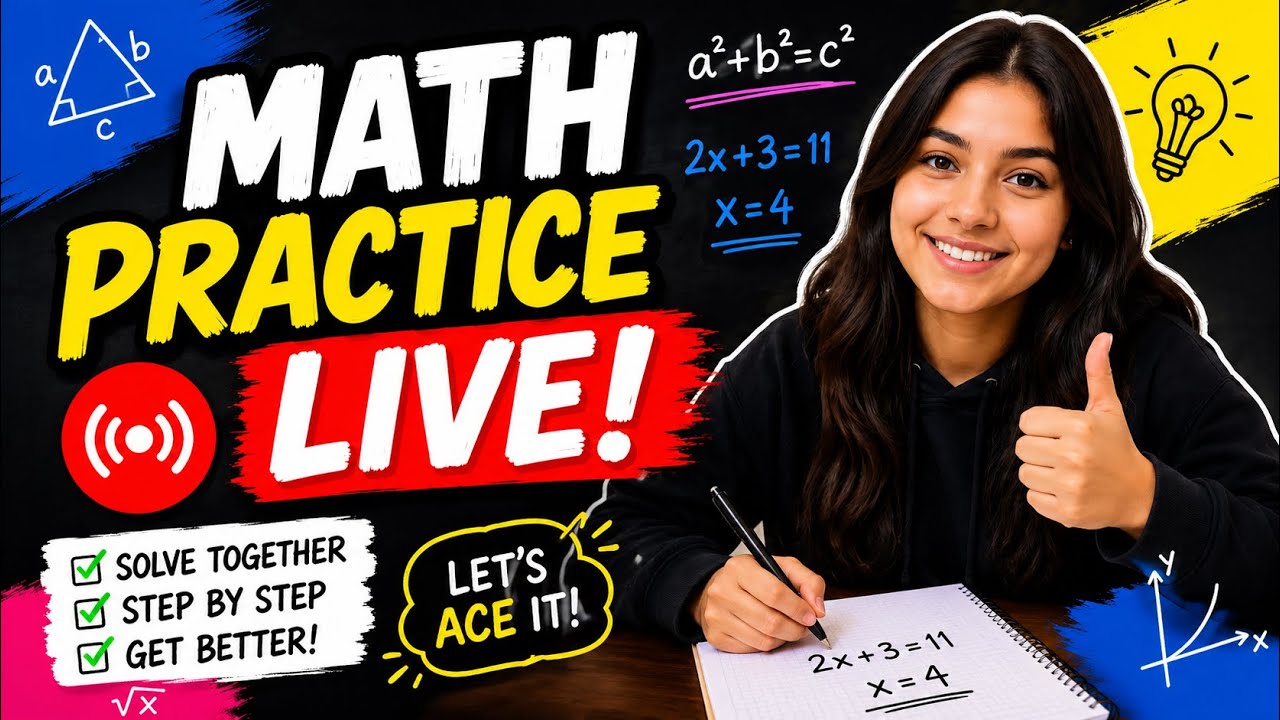 Math Practice LIVE Episode 6| Solve Math Problems With Me! 🧠🔥 - YouTube