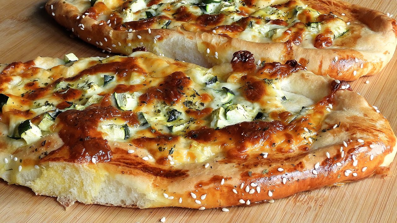 Zucchini Cheese Pide Recipe (Zucchini Mozzarella Pide) - YouTube