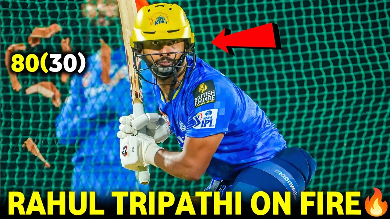 Rahul Tripathi Monster Batting CSK Practice Match | Rahul Tripathi ...