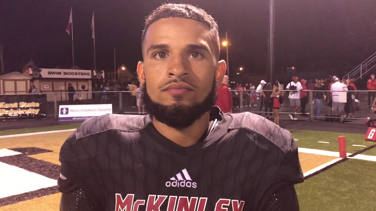 McKinley QB Alijah Curtis talks about beating Warren Harding - YouTube