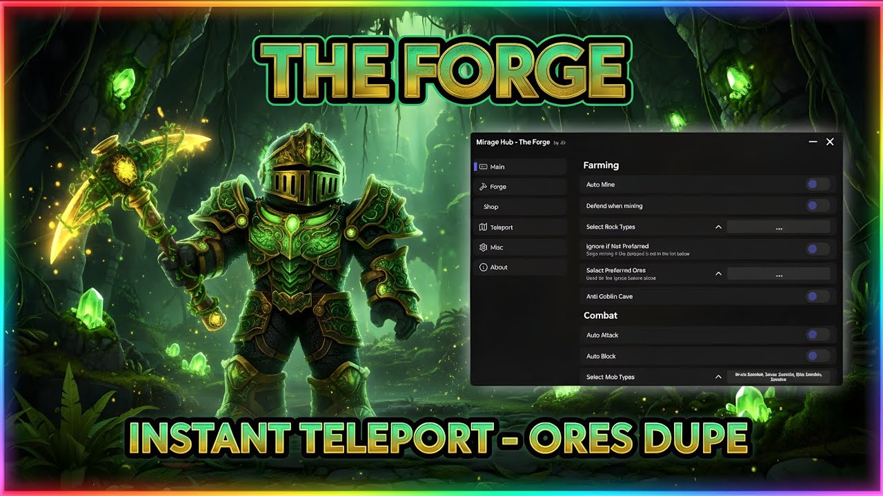The Forge Script NO KEY | ORES DUPE, INSTANT TELEPORT, INSTANT FORGE ...