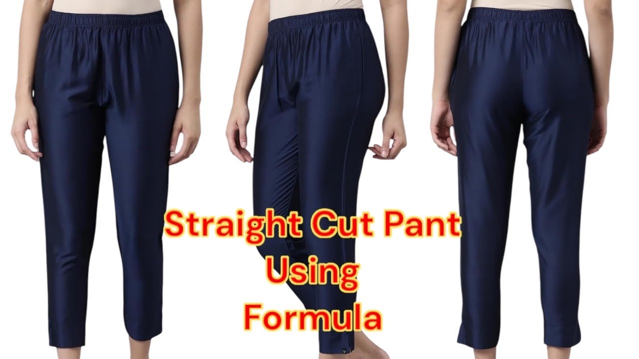 Very Easy Straight Cut Pant Cutting and Stitching |Narrow Pant Cutting ...
