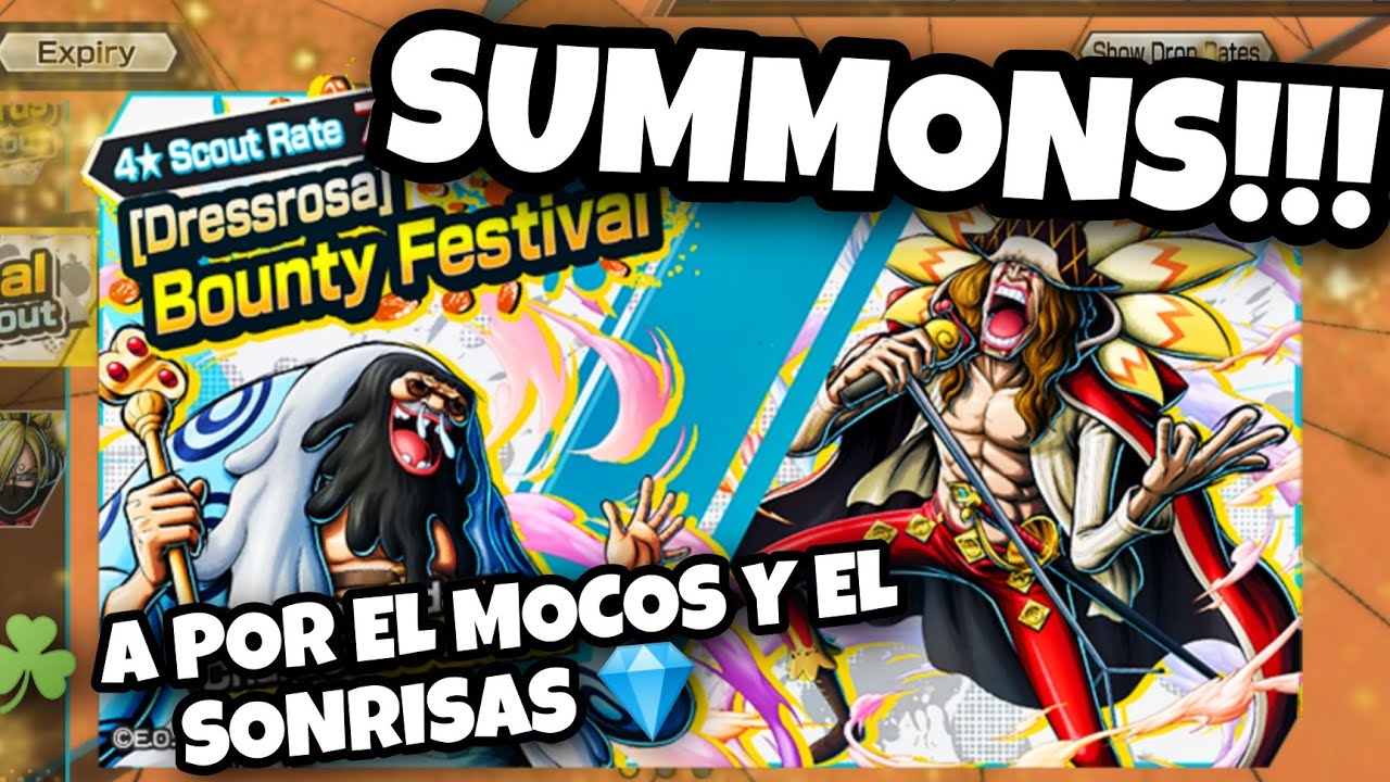 SUMMONS DRESSROSA - DIAMANTE & TRÉBOL // One Piece Bounty Rush 🔥 - YouTube