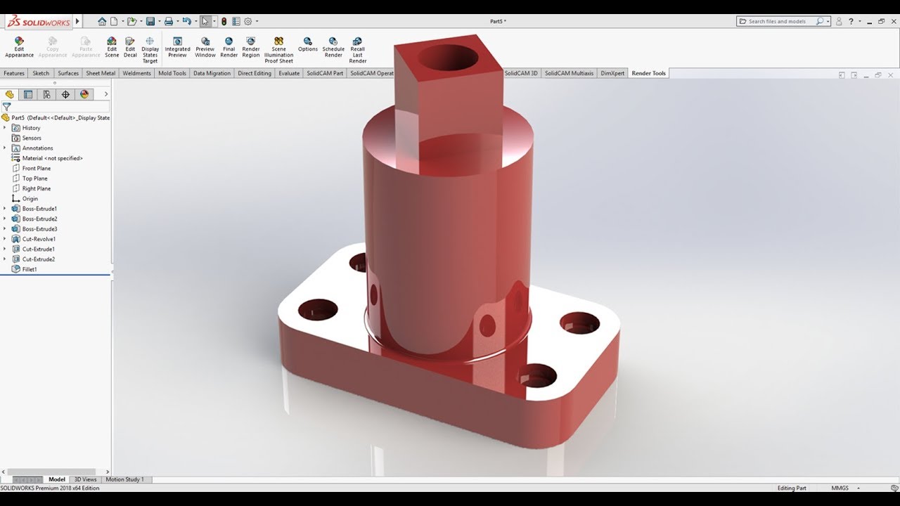SOLIDWORKS TUTORIAL | PRACTISE FOR EXTRUDE BOSS & REVOLVE CUT | THE ...