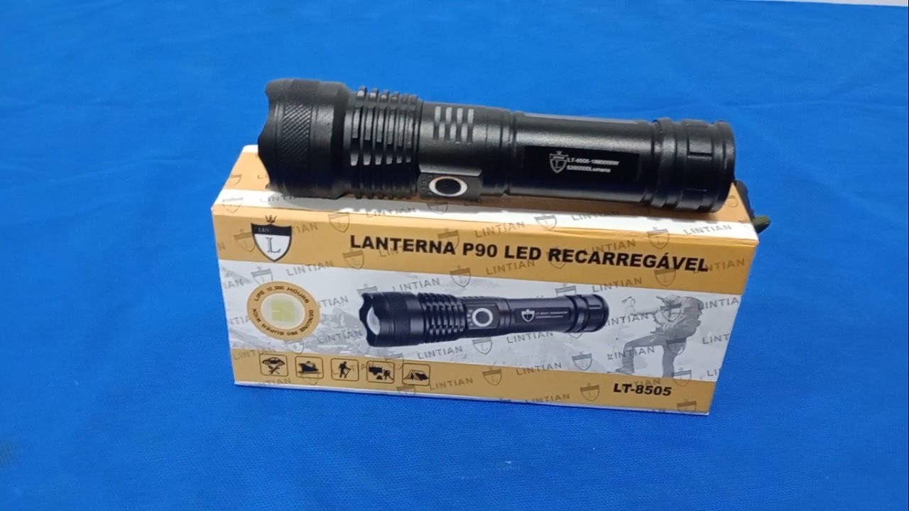 Demonstração Super Lanterna P90 led Recarregável - YouTube