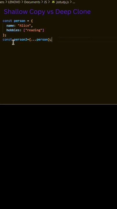 Shallow Copy vs Deep Clone #javascript #shallowcopy #deepclone #shorts #codingtips - YouTube