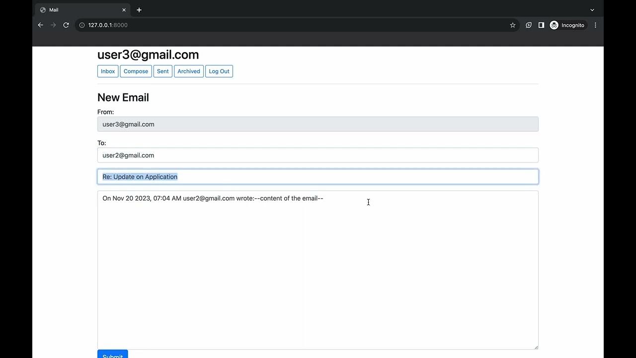 CS50 Web Project 3 (Mail) - YouTube