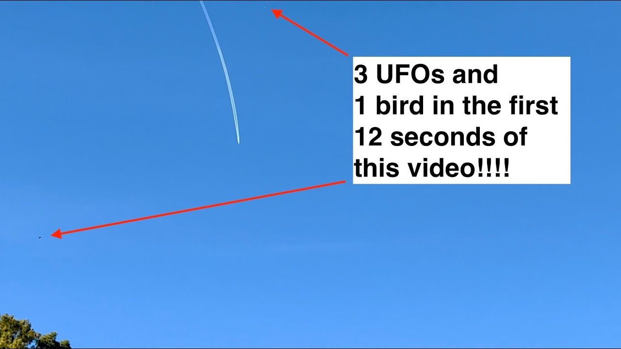 3 UFOs an airplane and a bird in 12 seconds! - YouTube