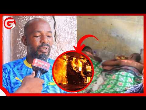 BABA ALIYEFIWA na WATOTO WATATU - AKIKAGUA NYUMBA ILIYOTEKETEA - WATOTO WAWILI BADO MAJERAHA MAZITO