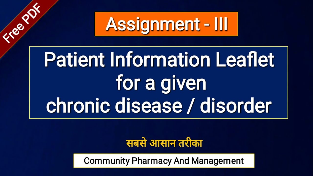 Patient Information Leaflet For A Given Chronic Disease / Disorder ...