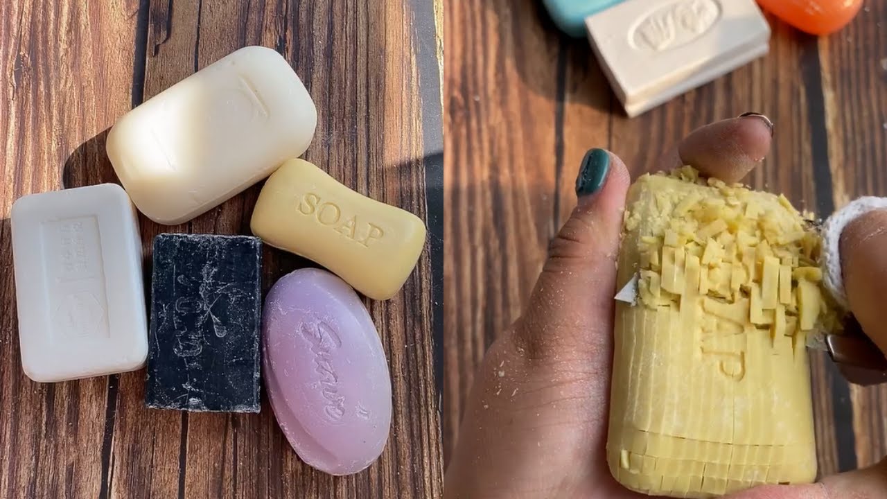 Soap Cutting 🧼Soap Crushing ASMR ️Soap Carving Satisfying Sound #133 ...