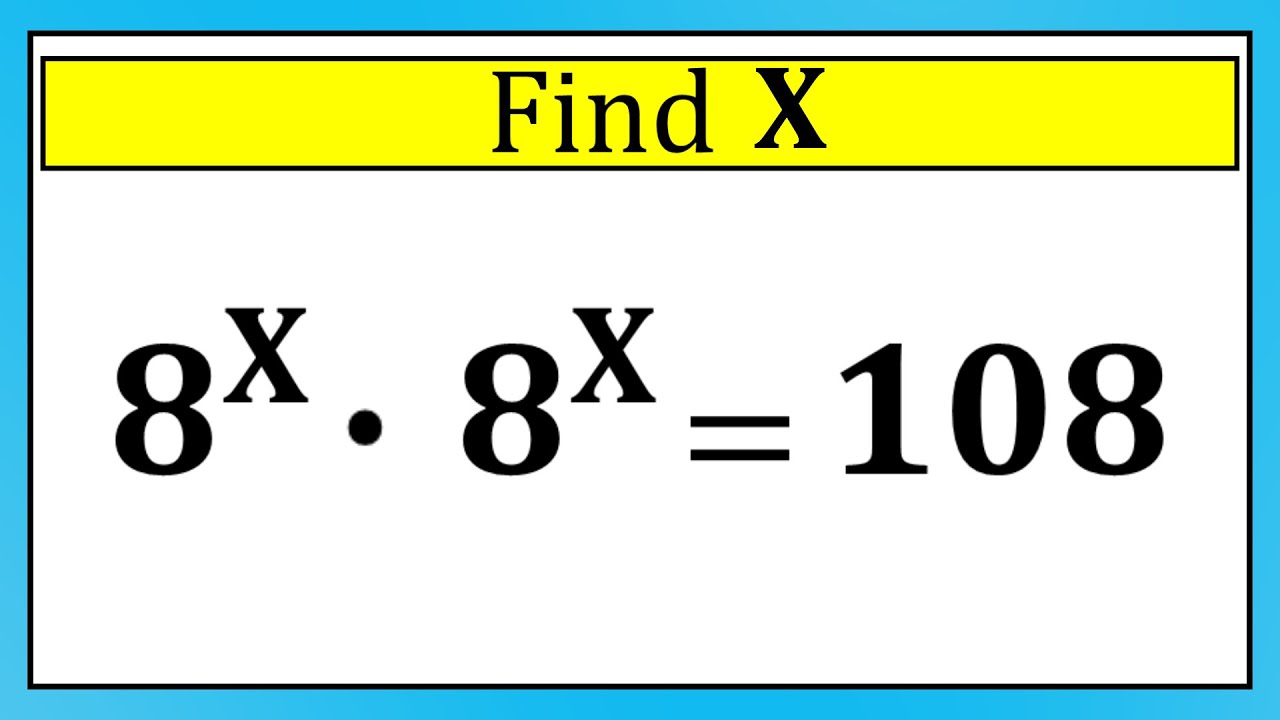 Nice Algebra Math Problem | Find X | Math | Olympiad - YouTube