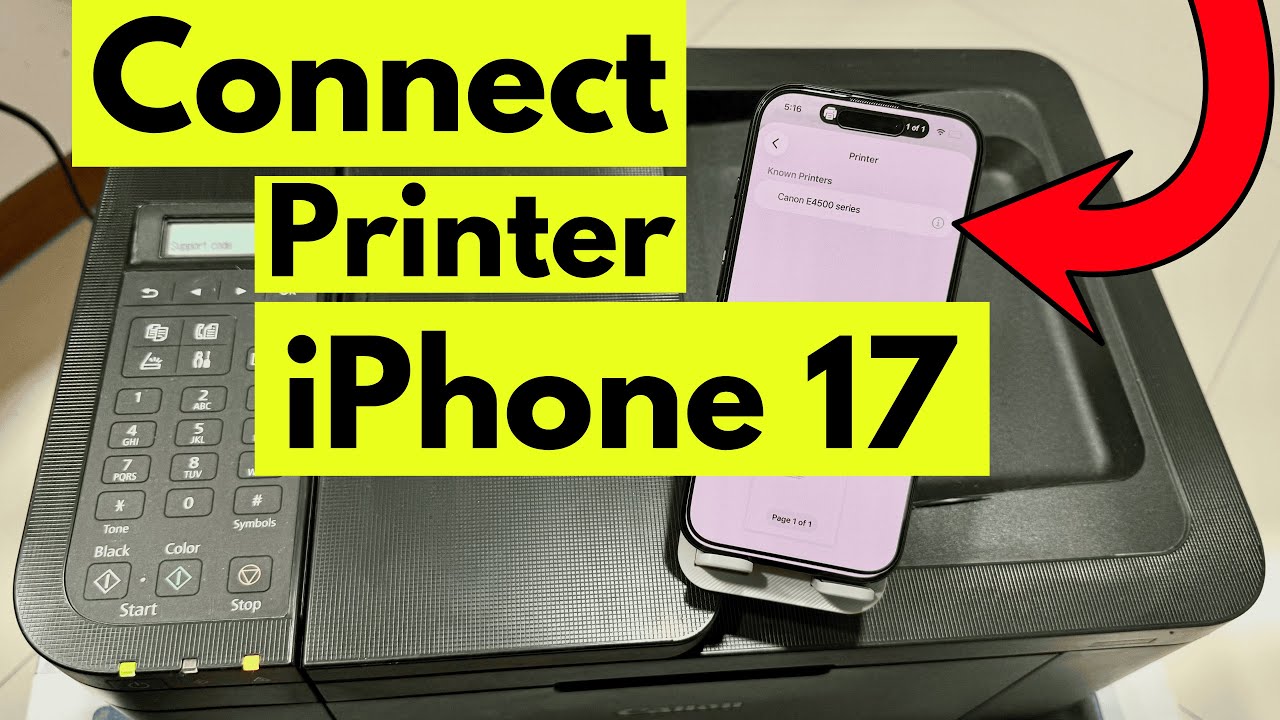 How to Connect Printer to iPhone 17 Pro, Max, 16 in iOS 26 - YouTube