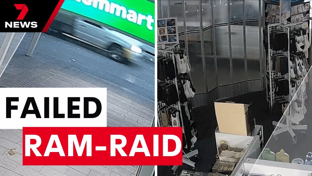 Bungled ram-raid at St Agnes caught on CCTV | 7NEWS - YouTube
