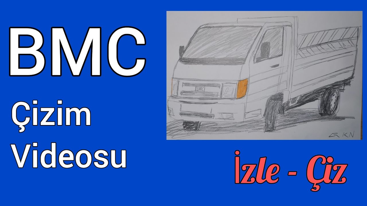 BMC LEVEND MDS ÇİZİMİ/ Karakalem kolay araba çizimi/ izleyerek adım ...