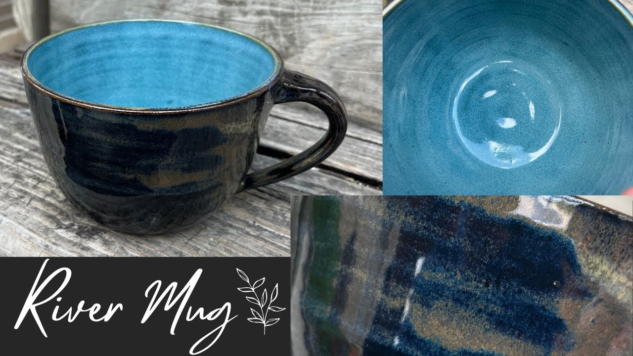 Making a Classic Coffee Mug Shape on the Wheel and Glazing it River ...