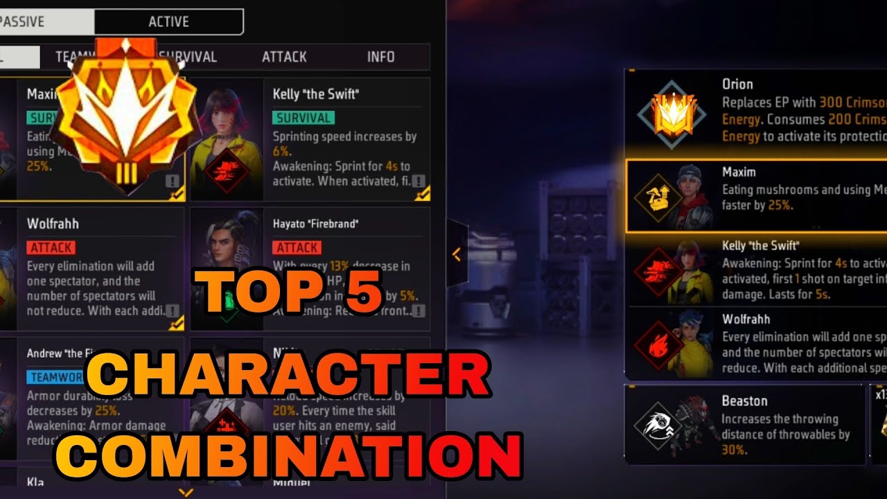 TOP 5 BEST CHARACTER COMBINATION POWER FULL 😡 - YouTube