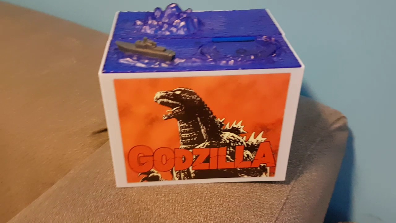 Godzilla money box - YouTube