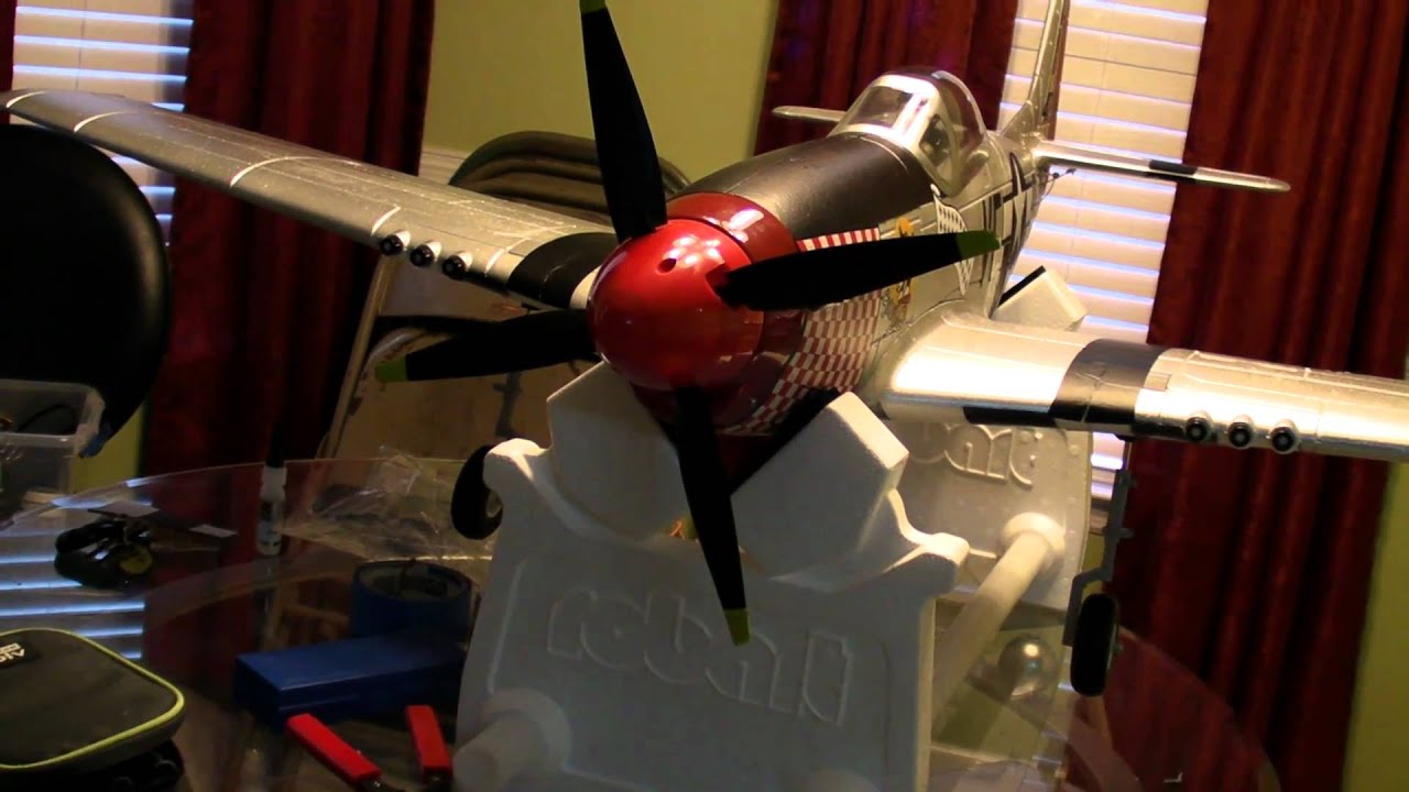 Nitroplanes Airfield RC P-51 Mustang / Completed build - YouTube