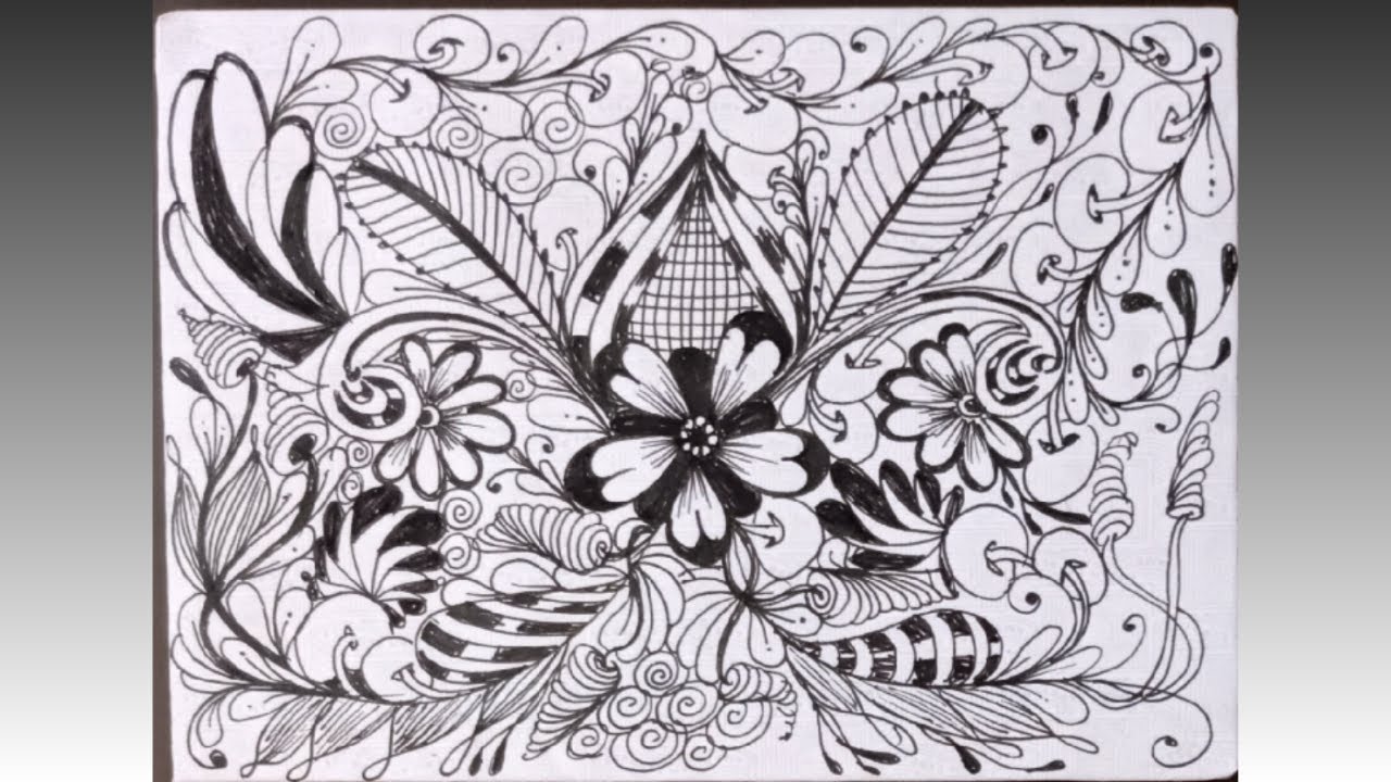 Zentangle Free Hand Pattern//Zentangle Tile // Pattern - YouTube