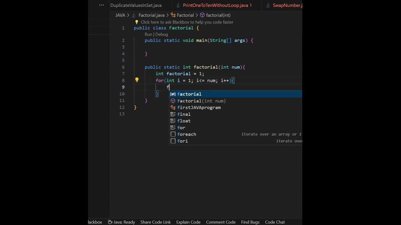 Day-19 || Java Program to find Factorial of a Number || Java Interview Questions and Answers # ...