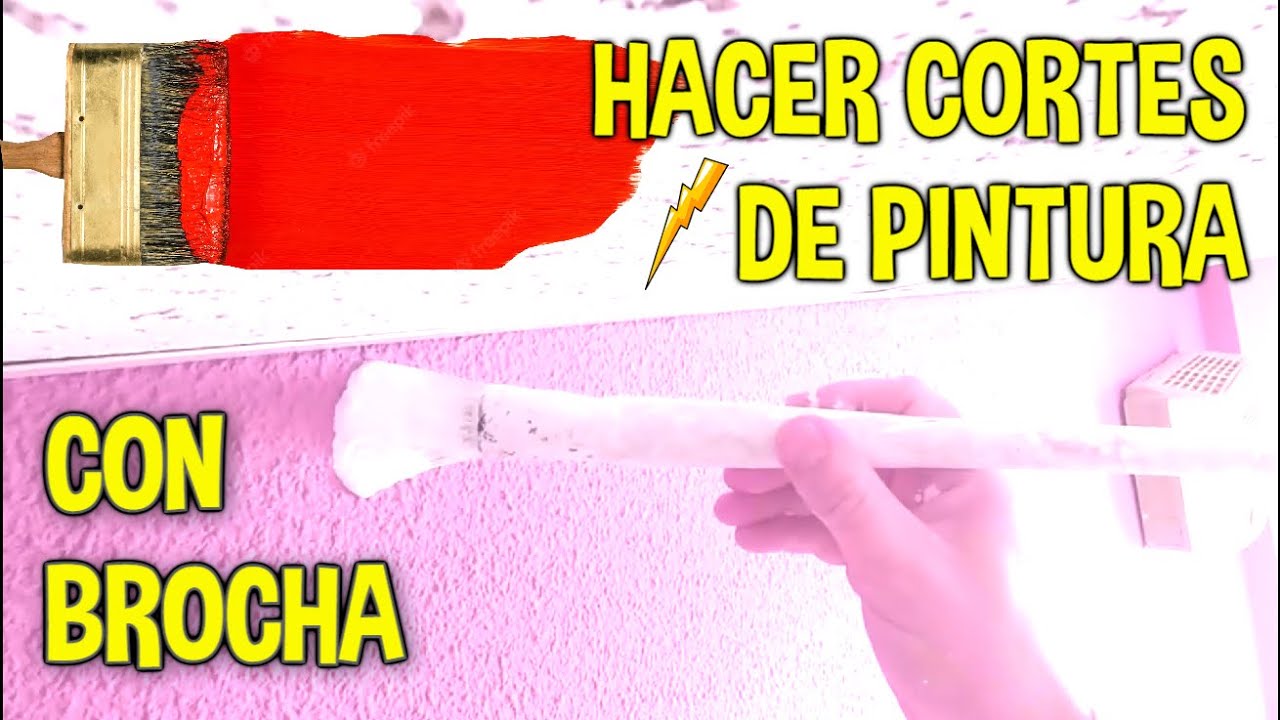 🔥Como hacer cortes de pintura CON BROCHA 🟢 Línea RECTA en paredes a ...