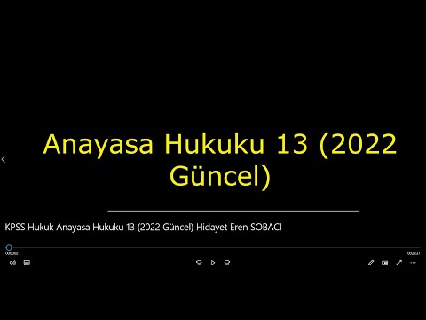 KPSS Hukuk: Anayasa Hukuku 13 (2022 Güncel) - Hidayet Eren SOBACI