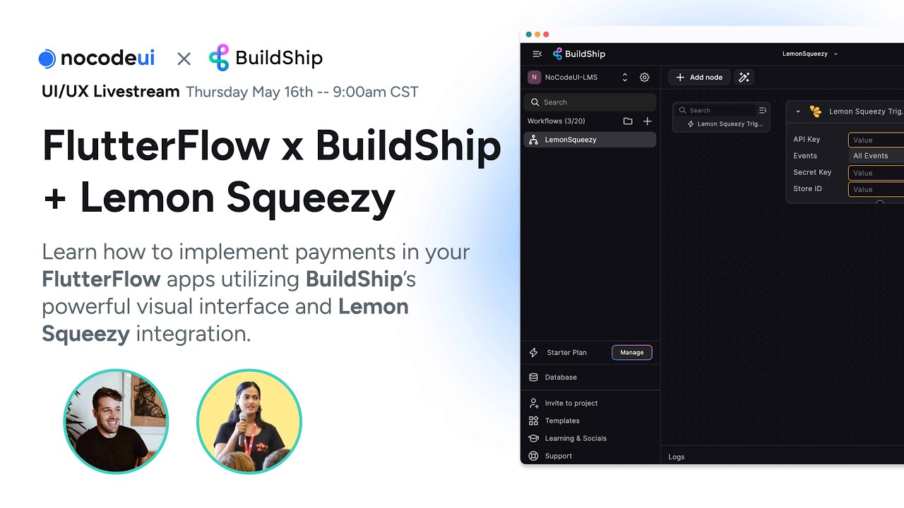 FlutterFlow x BuildShip + Lemon Squeezy - YouTube