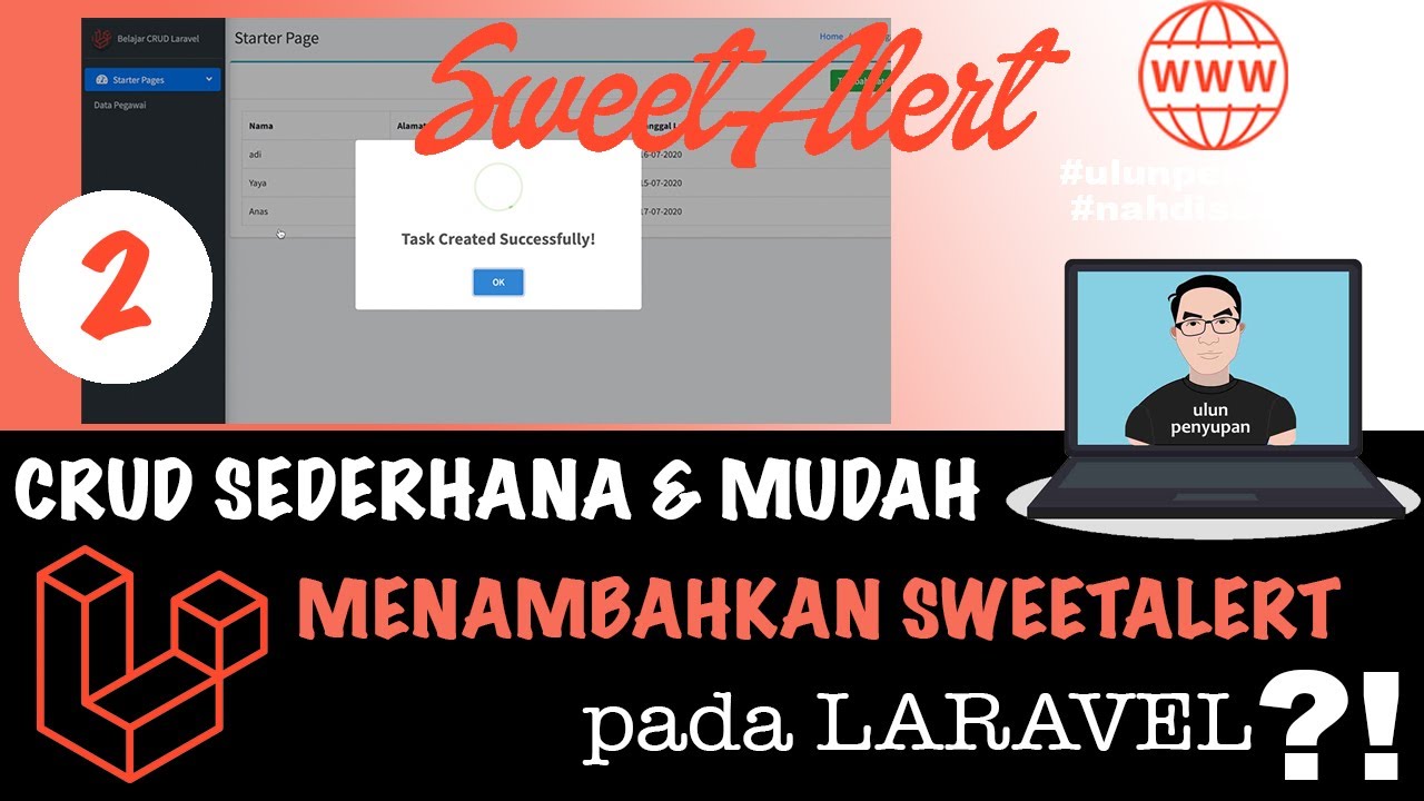 Crud Menambahkan Sweetalert Pada Laravel Youtube