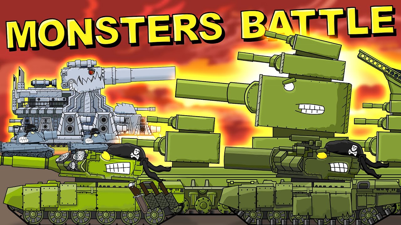 Soviet tank KV7 against Dora 44 - Cartoons about tanks - YouTube