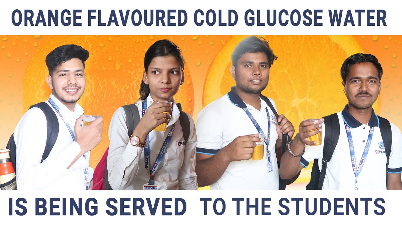 Orange Flavoured Cold Glucose Water is being served to the CIMAGE ...