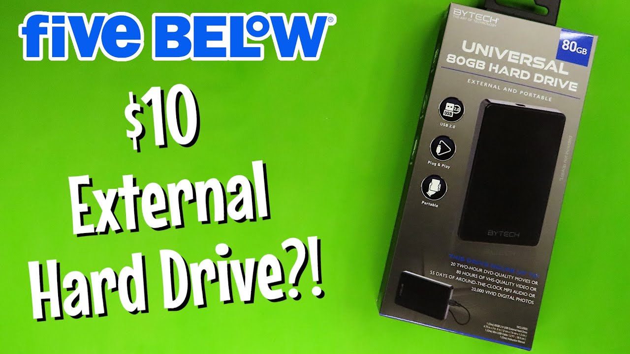 $10 Universal 80GB Hard Drive From Five Below | Five Below Review - YouTube