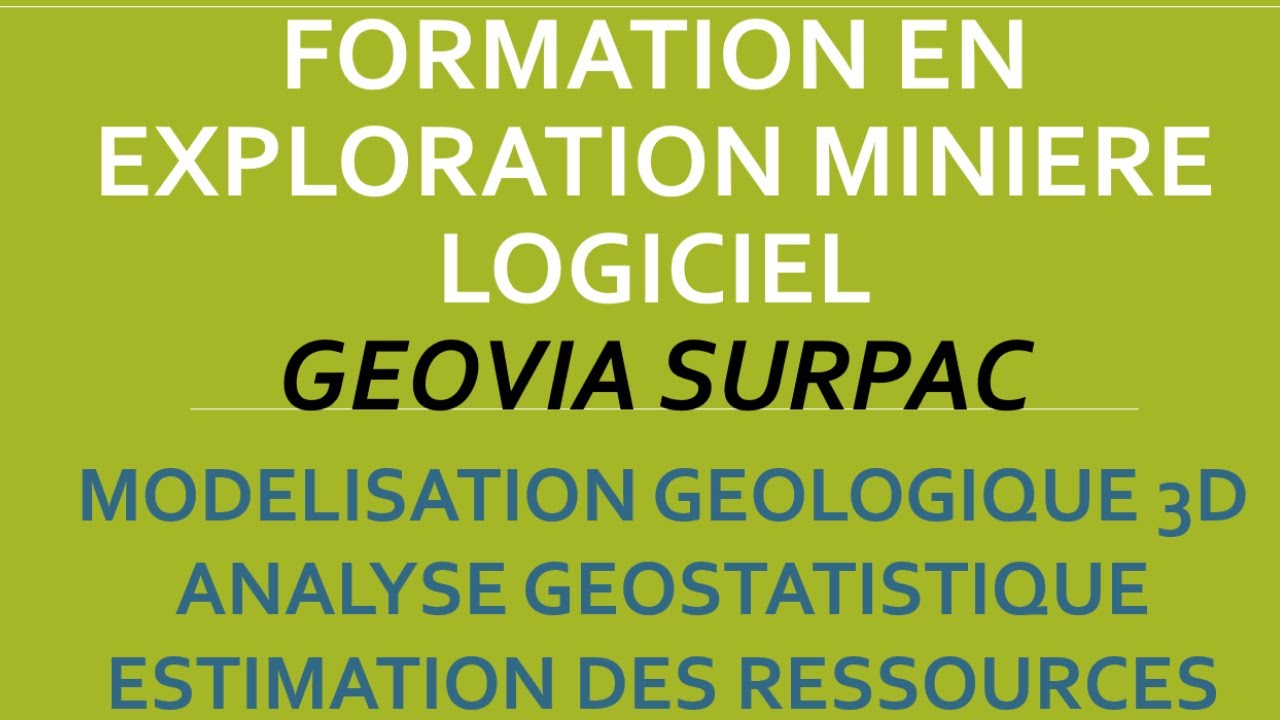Formation complète logiciel GEOVIA Surpac, exploration minière - YouTube