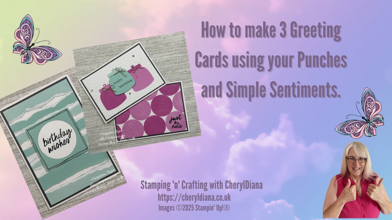 How to make 3 greeting cards using your punches and a simple sentiment ...