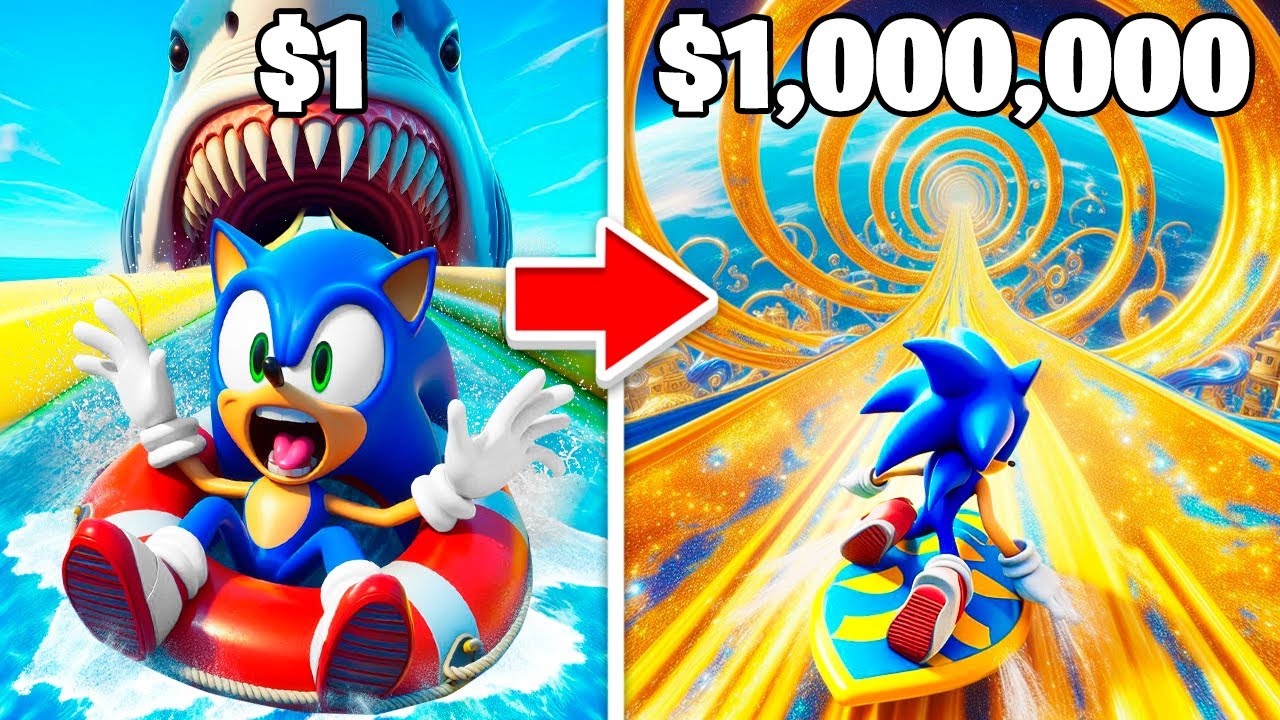 SONIC Upgrading $1 to $1,000,000 WATERSLIDE In GTA 5 - YouTube