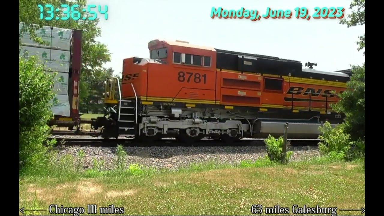 6/19/23 BNSF Mendota Sub Trains w/ Herzog Slot Train, Odd Amtrak Horns, CNJ Heritage - YouTube
