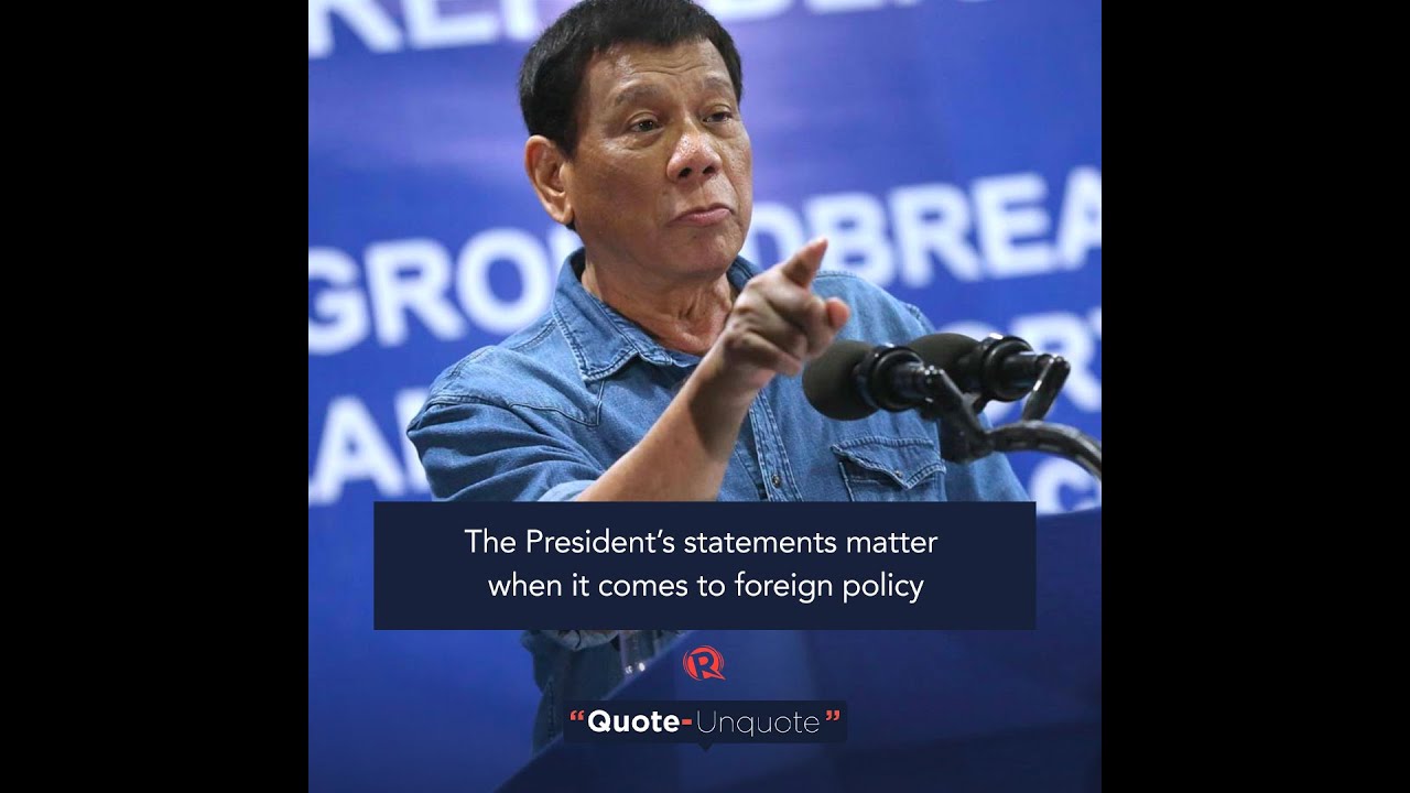 Duterte's statements matter when it comes to foreign policy - YouTube