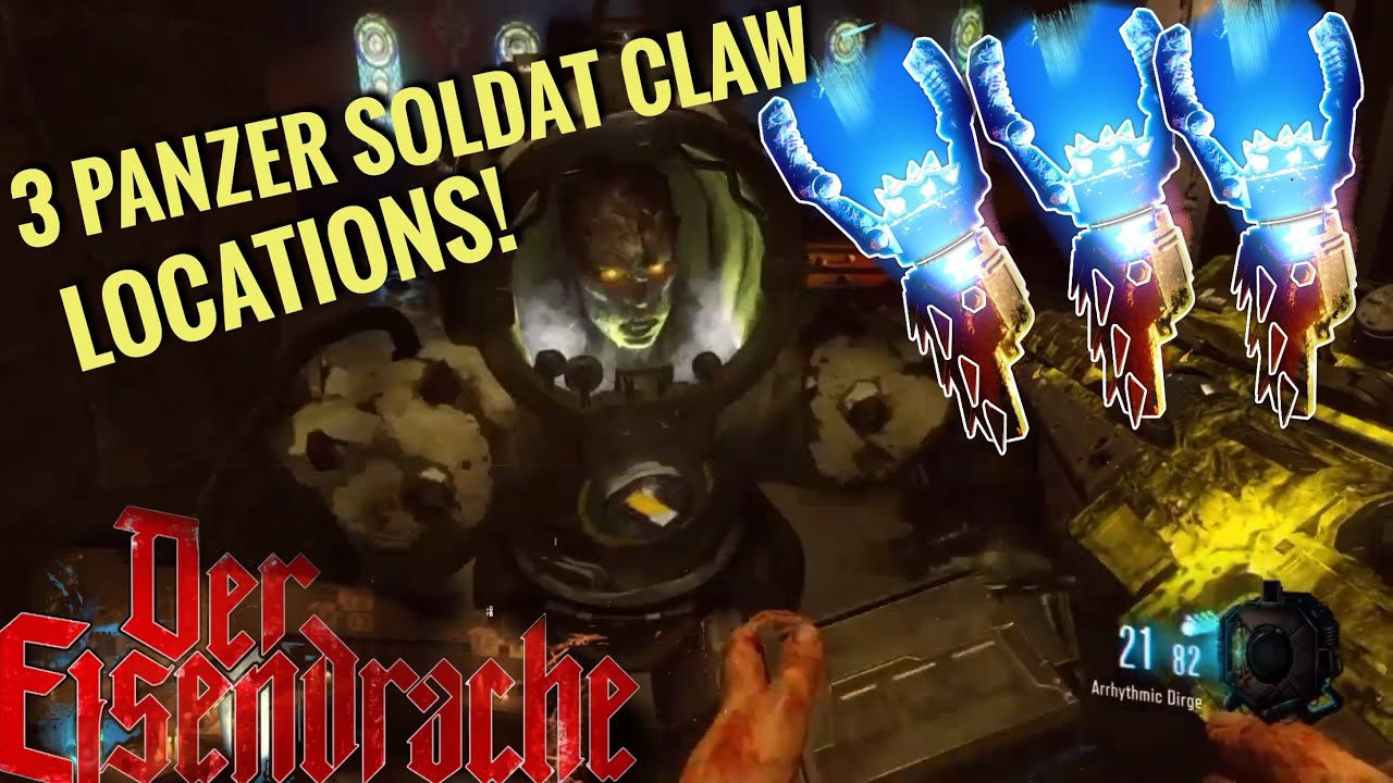 Cod Bo3 Zombies- Der Eisendrache 3 Panzer Soldat Claw Locations ...