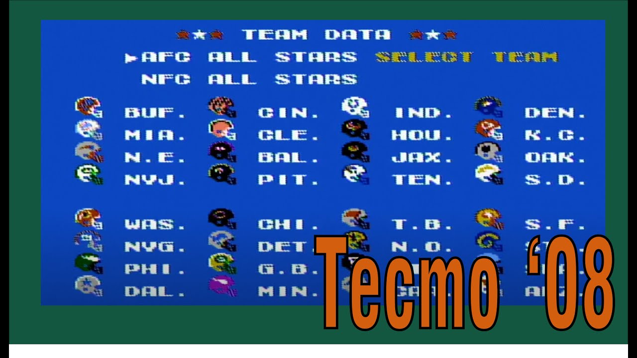 Tecmo Super Bowl 2008-Introduction - YouTube
