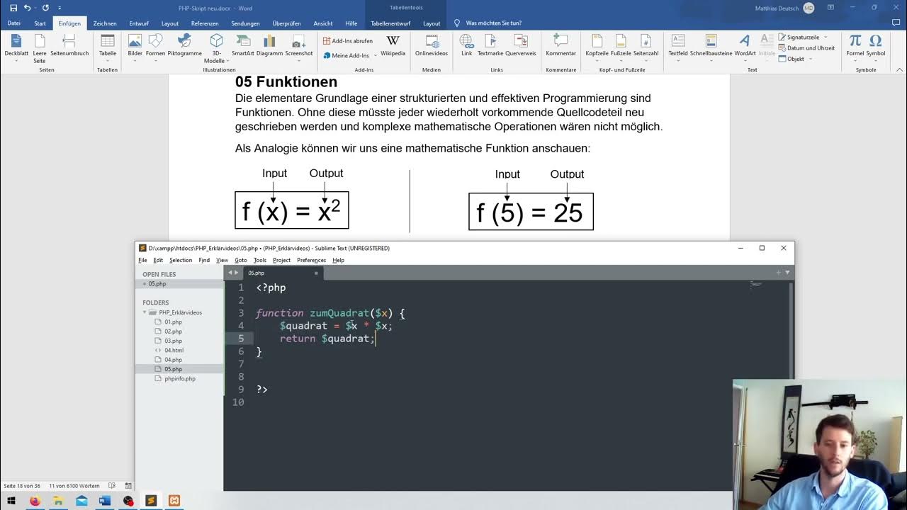 PHP Funktion erstellen - YouTube