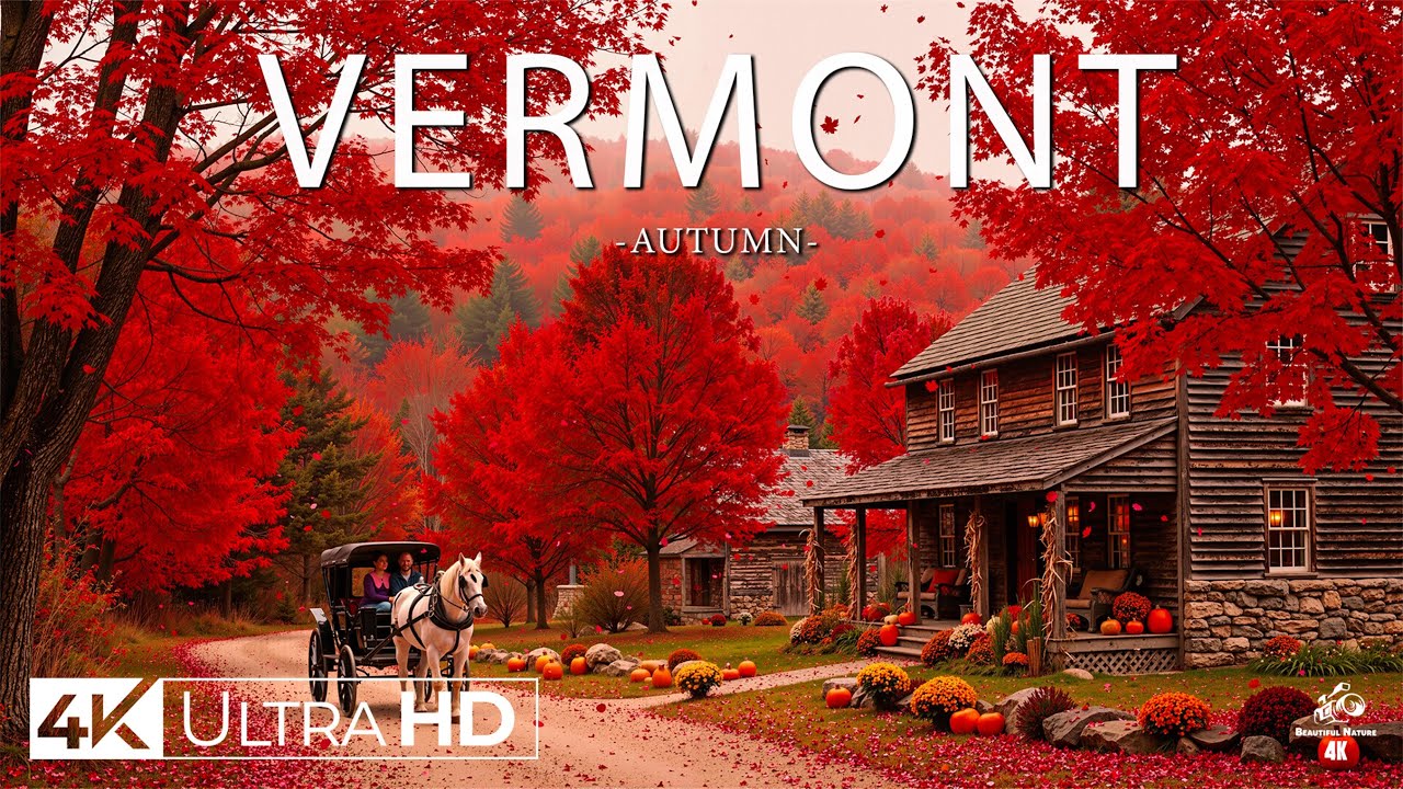 🍂 Vermont in Autumn 4K UHD – Vibrant Fall Foliage, Scenic Mountains ...