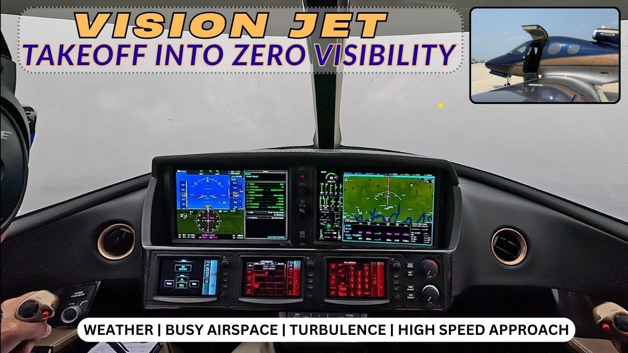 Vision Jet ️Takeoff Into Zero Visibility 😎 During Flight to Chicago 💨 ...